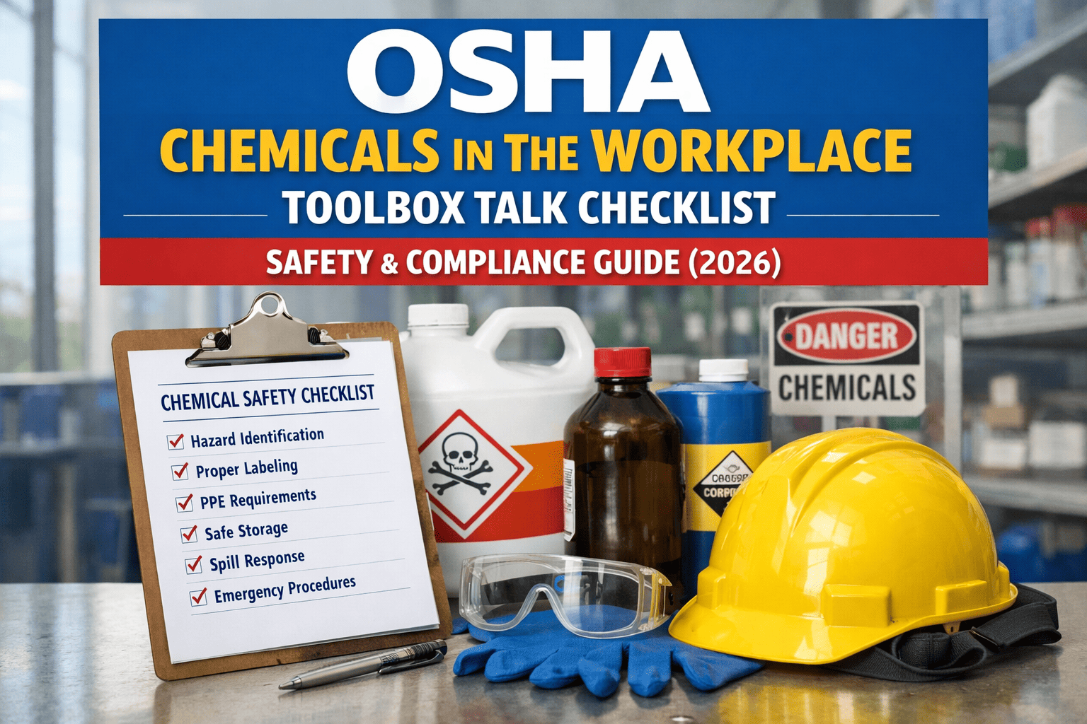 OSHA Chemicals in The Workplace Toolbox Talk Checklist: Safety ...
